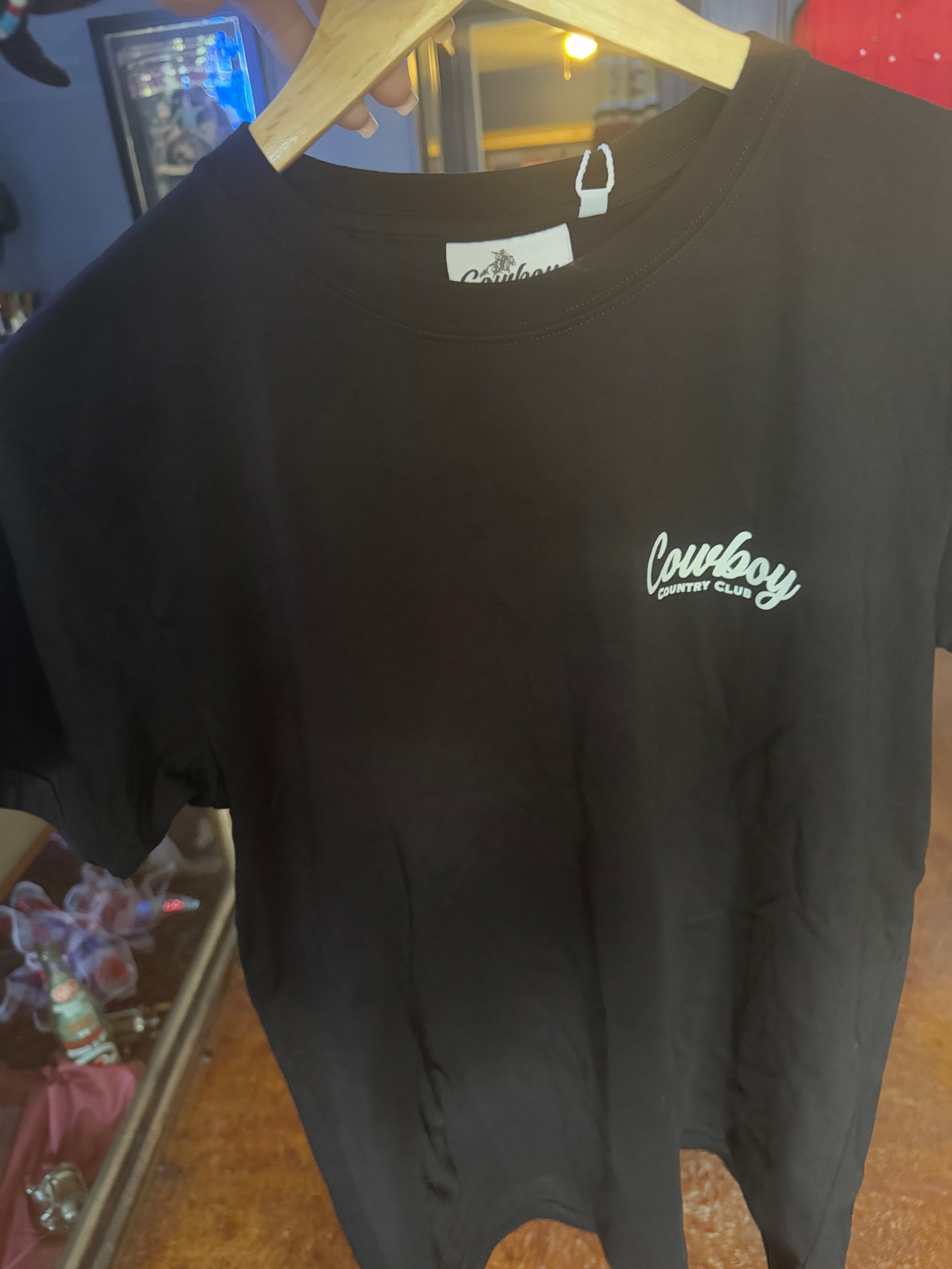 Cursive Club Graphic T-Shirt – 11th Street Cowboy Bar - El Vaquero ...